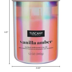 Tuscany Candle Serene Clean Scented Candle, Vanilla Amber, 12 oz