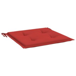 vidaXL Outdoor Garden Chair Cushions - Set of 6, Red, Oxford Fabric, Comfortable Seat Cushions with Securing Ropes, 19.7"x19.7"x1.2"