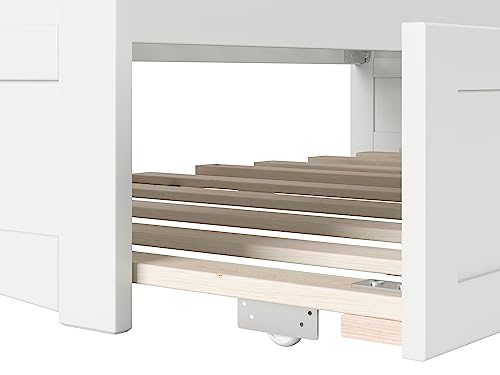 AFI, Acadia Twin Size Wood Daybed Frame with Twin Trundle, White