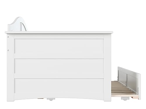 AFI, Acadia Twin Size Wood Daybed Frame with Twin Trundle, White