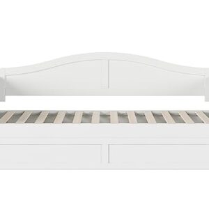 AFI, Acadia Twin Size Wood Daybed Frame with Twin Trundle, White