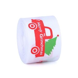 Meseey Red Green Ribbon 10 Rolls Total 50 Yards Christmas Craft Satin Ribbon Funny Cartoon Character Gift Wrapping Ribbon Decorative Ribbon for Xmas Tree Wreath Bows DIY Craft Decoration (Christmas)