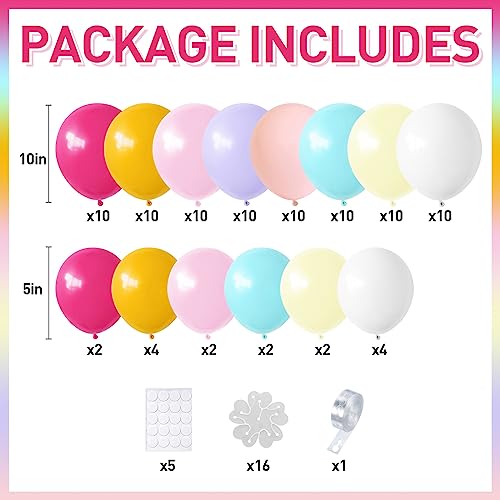 16 Set Daisy Flower Balloons DIY Kit,Pink White Yellow Latex Flower Balloon Party Decorations for Birthday Baby Shower Wedding Anniversary Daisy Groovy Fairy Flower Theme Decor