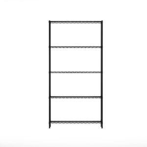 Furinno Wayar Metal Storage Shelf Rack, 5 Tiers, 36-Inch, Black