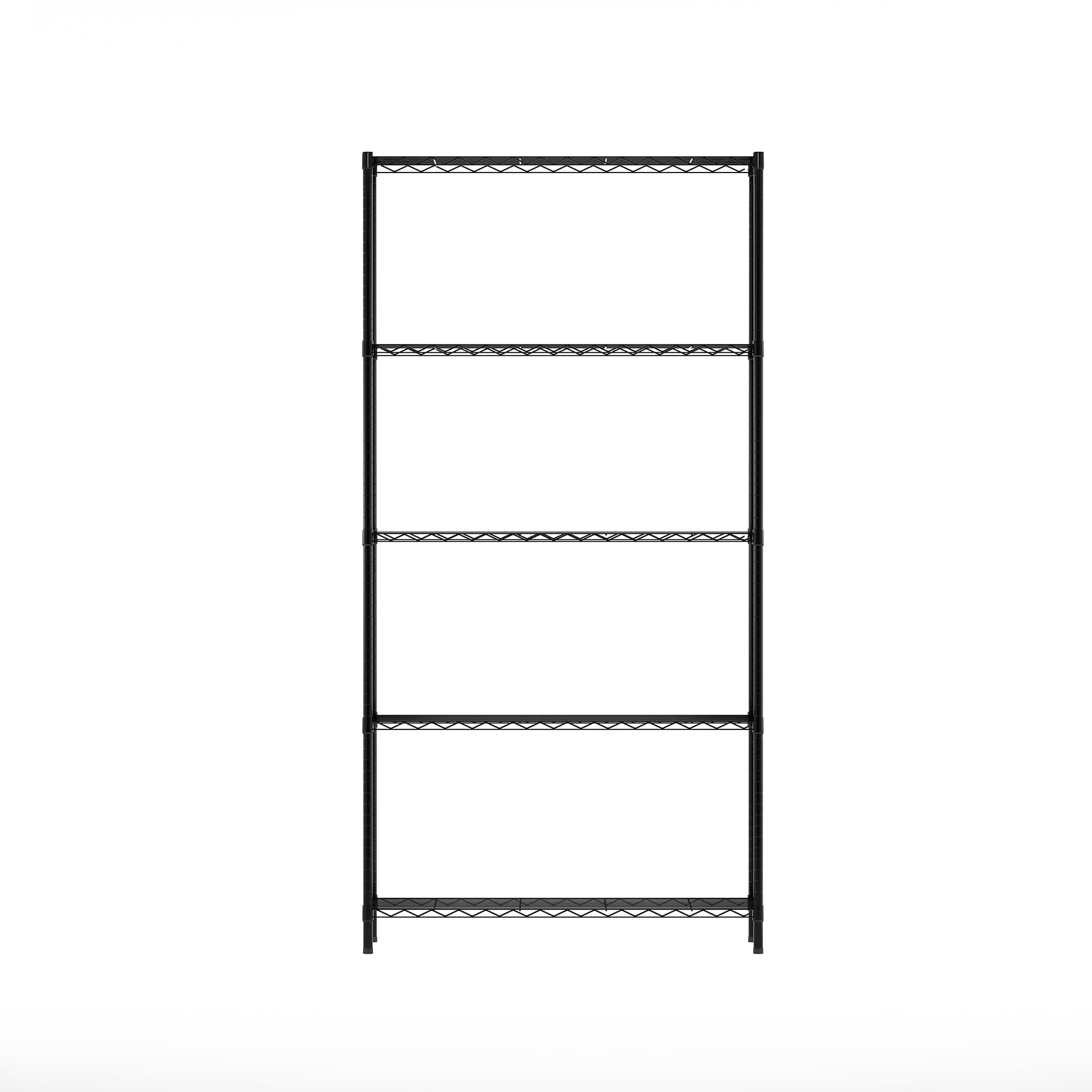 Furinno Wayar Metal Storage Shelf Rack, 5 Tiers, 36-Inch, Black