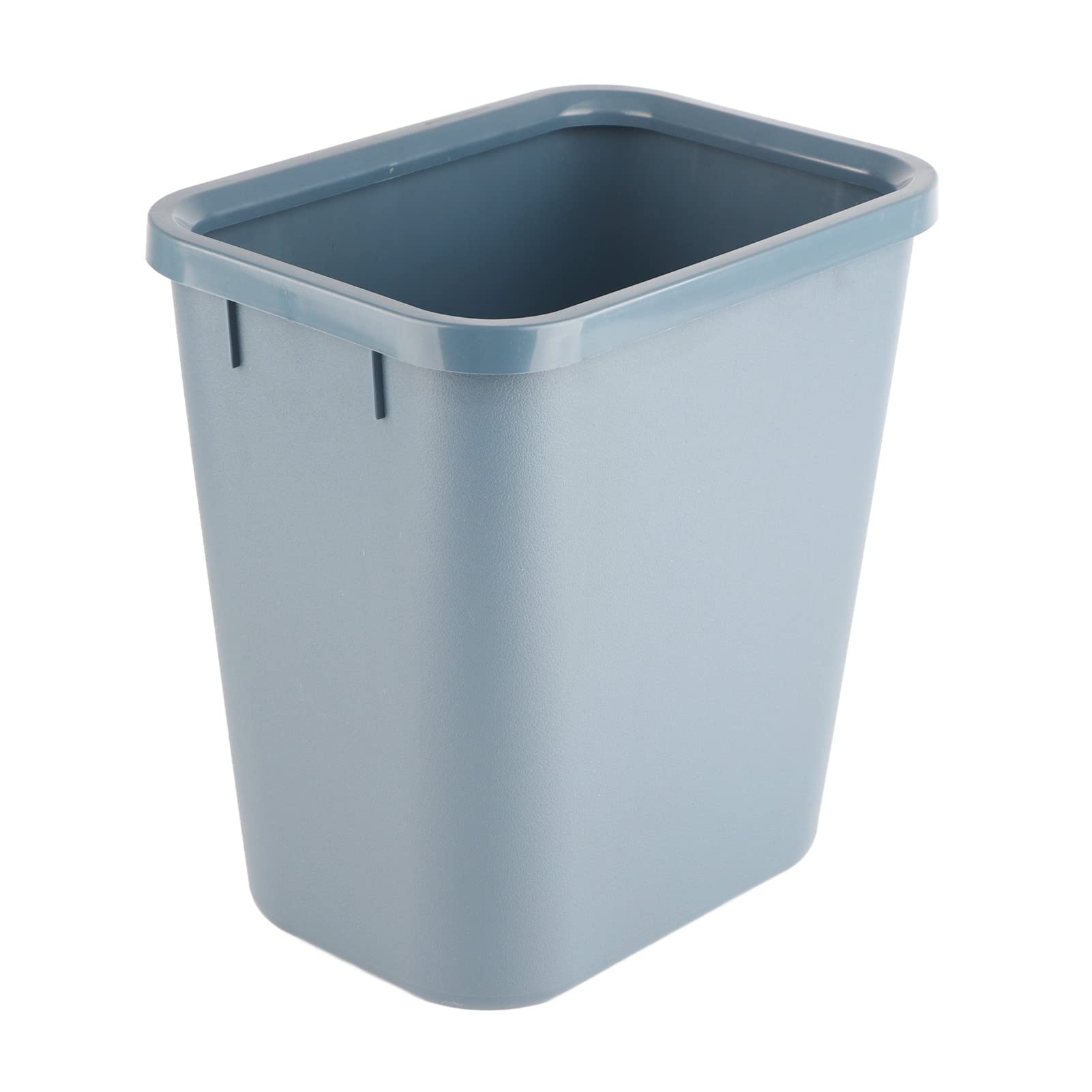 Waste Bin Rectangular Thick 8 L Plastic Open Top Waste Basket for Kitchen Bathroom Hotel Office 6.7in x 9.6in x 10in (Grey)