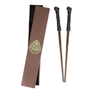 paladone harry potter wand chopsticks in box | includes 2 chopsticks & storage case | practical & magical harry potter dinnerware gift for fans