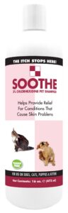 soothe itch relief pet shampoo for dogs & cats 16 oz. | antiseptic | antifungal | cools red, inflamed skin | made in usa