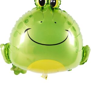 4PCS Frog Balloons Decorations Large Green Frog Mylar Foil Balloons for Animal Frog Reptile Themed Birthday Baby Shower Party Decoration Supplies