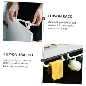 KONTONTY 4pcs Door Hook Over Door Towel Bar Cabinet Hooks Towel Hooks Wall Mounted Towel Holder Kitchen Dish Cloth Storage Rod Towel Shelf for Bathroom Towel Rack for Cabinet Hanger White