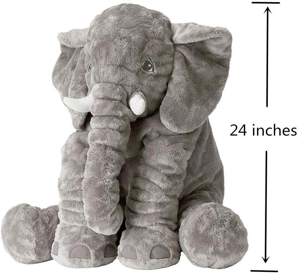 Hmcghie Giant Elephant Stuffed Animals Oversized 24 Inch Large Stuffed Elephant Pillow Toy Gray Gifts for Kids Girlfriend Home Decor