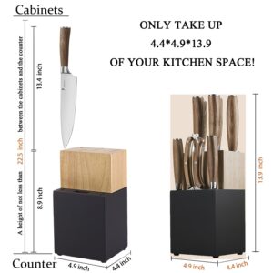 Kangdelun Natura Series 9 PCS Knife Block Set, Ultra Sharp High Carbon Stainless Steel with Wooden Handle