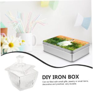 Box Sublimation Candy Tin Box Storage Box with Lid Cake Container Candy Containers Tin Pen Pencil Case Sublimation Metal Box Small Tin Box Tinplate Trinket Box Container