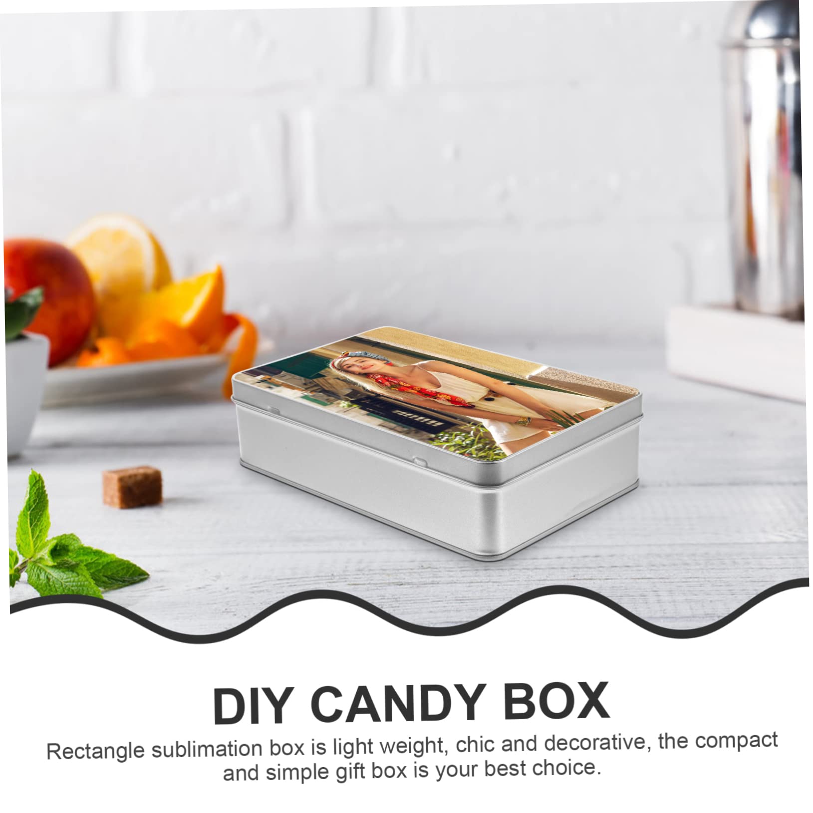 Box Sublimation Candy Tin Box Storage Box with Lid Cake Container Candy Containers Tin Pen Pencil Case Sublimation Metal Box Small Tin Box Tinplate Trinket Box Container