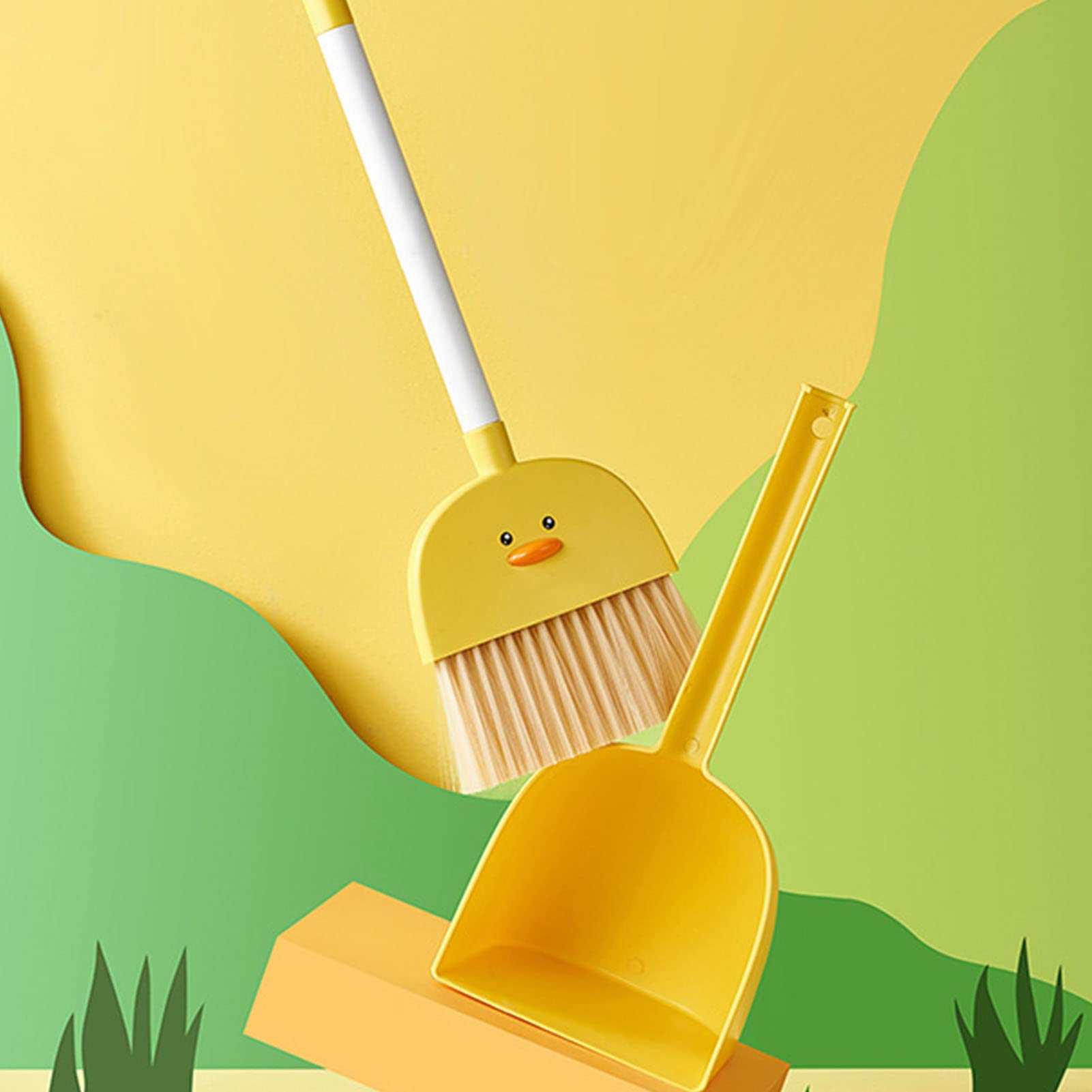 Kids Mini Broom Dustpan Set, Children's Cartoon Mini Broom Dustpan Set - Fun and Educational Cleaning Tool for Kids