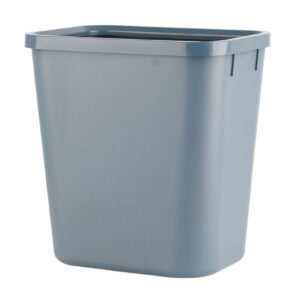 waste bin rectangular thick 8 l plastic open top waste basket for kitchen bathroom hotel office 6.7in x 9.6in x 10in (grey)