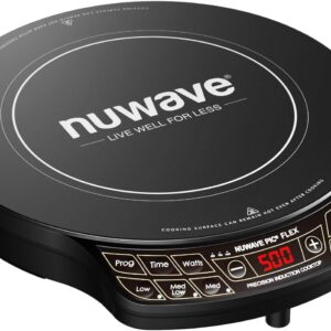 Nuwave Precision Induction Cooktop, 10.25” Shatter-Proof Ceramic Glass, 6.5” Heating Coil, 45 Temps from 100°F to 500°F, 3 Wattage Settings 600, 900 & 1300 Watts