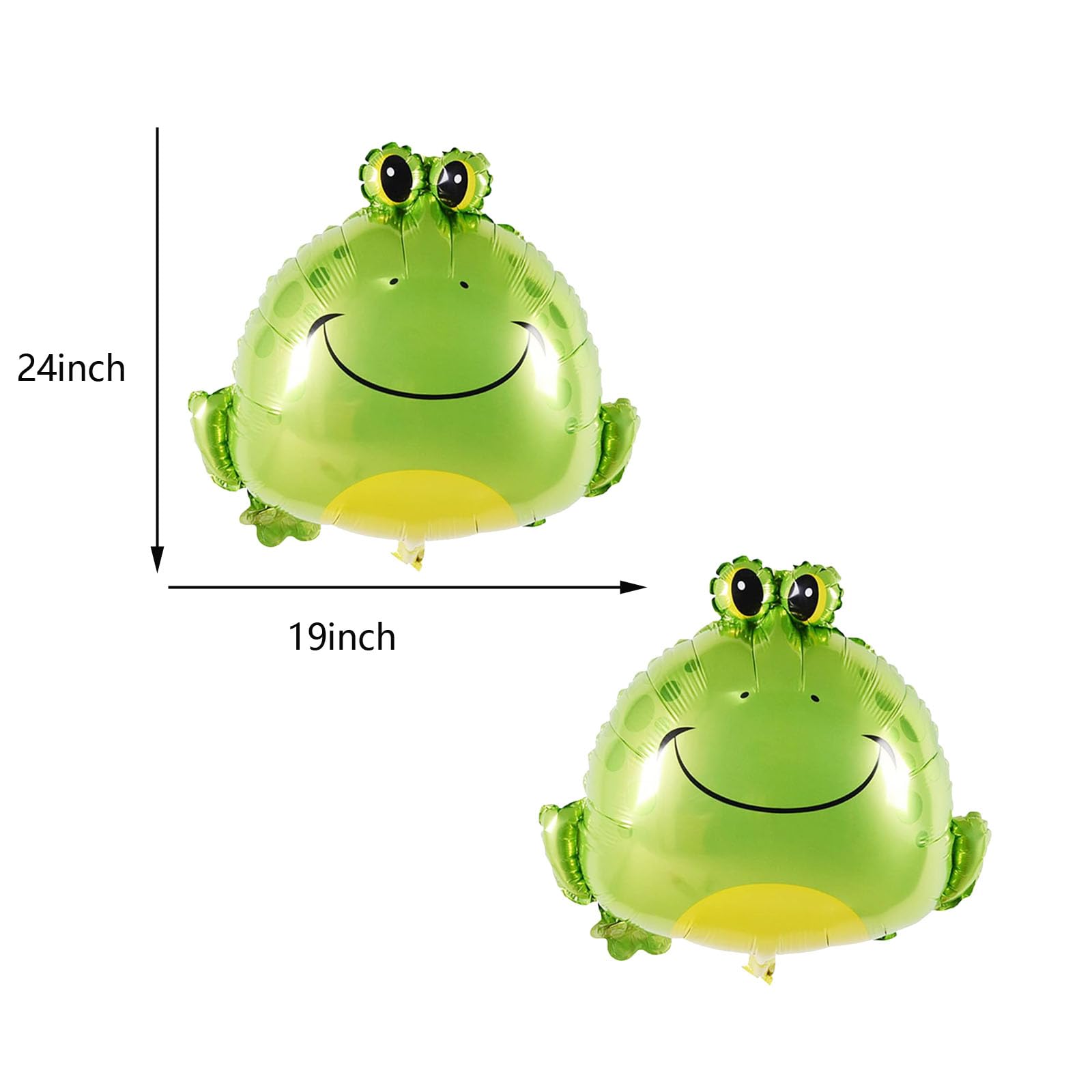 4PCS Frog Balloons Decorations Large Green Frog Mylar Foil Balloons for Animal Frog Reptile Themed Birthday Baby Shower Party Decoration Supplies