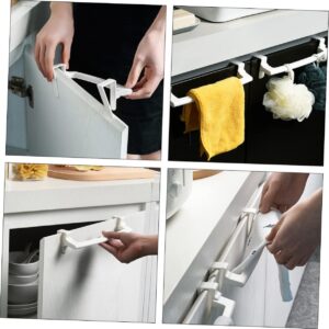 KONTONTY 4pcs Door Hook Over Door Towel Bar Cabinet Hooks Towel Hooks Wall Mounted Towel Holder Kitchen Dish Cloth Storage Rod Towel Shelf for Bathroom Towel Rack for Cabinet Hanger White