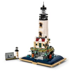 gotimon island lighthouse tower magic book building block sets,model building kit gift for adults and kids (1016 pcs)