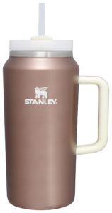 stanley quencher h2.0 flowstate stainless steel vacuum insulated tumbler with lid and straw for water, iced tea or coffee, smoothie and more, rose quartz glow, 64 oz