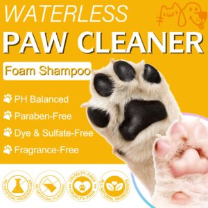 Dogs Cleaner for Paw, Pet Paw Cleaner Foam for Dogs, Dogs Paw Pad Cleaner No-Rinse Waterless Dog Shampoo Cats Feet Cleaning with Silicone Brush Easy Quickly Clean Paws for Pets