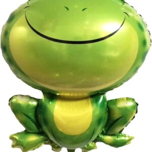 4PCS Frog Balloons Decorations Large Green Frog Mylar Foil Balloons for Animal Frog Reptile Themed Birthday Baby Shower Party Decoration Supplies