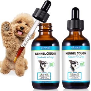 kennel cough for dogs, 60ml dog cough, herbal drops for all breeds & sizes, supplement for dogs itch, 2 pack