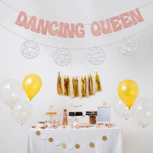 Disco theme Banner, Happy 17th Birthday Decorations, Young and Sweet Only 17, Disco Bachelorette Bridal Shower Engagement Party Decors, Cheers to 17 Years Party Supplies Rose Gold & Silver Glitter