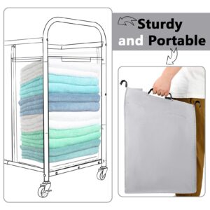 Windyun 3 Pcs Hypotenuse Laundry Sorter Replacement Bags Hamper Cart Removable Replacement Bags Laundry Storage Organizer Bag Laundry Hamper Liner, No Hooks 14.76 x 8.66 x 23.23/19.29 Inch (Gray)