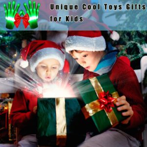 COTRUERE Led Gloves Light Up Cool Finger Toys Christmas Halloween Birthday Party Rave Flashing Gifts for Kids Teens Adults (Green)