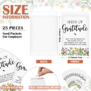 Huquary 25 Sets Employee Appreciation Gifts for Coworker Include 25 Pcs Thank You Keychain 25 Pcs White Seed Packets with White Organza Bags (No Seeds)