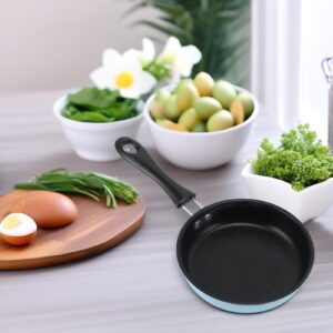 5 Inch Mini Nonstick Egg Pan, Small Frying Pan Nonstick Small Egg Frying Pan Single Egg Frying Pan Stainless Steel Egg Pan Blue