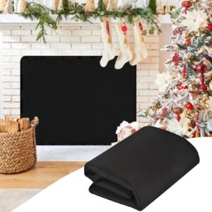 magnetic fireplace cover for inside fireplace stops heat loss, fireplace blanket draft stopper for winter & summer, hot & cold air blocker, black, 38”w x 31”h insulated fireplace draft cover