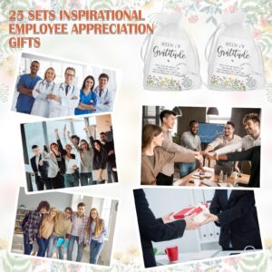 Huquary 25 Sets Employee Appreciation Gifts for Coworker Include 25 Pcs Thank You Keychain 25 Pcs White Seed Packets with White Organza Bags (No Seeds)