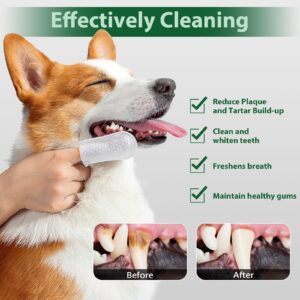 LANBEIDE Pet Teeth Cleaning Wipes for Dogs & Cats 60 Counts, Dog Dental Wipes for Reducing Plaque & Tartar, Breath Freshener Dental and Gum Care Finger Pet Wipes, No Hard Toothbrush