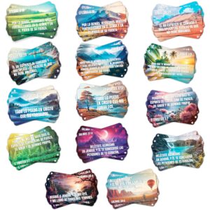 70 spanish bible verse kudos cards: inspirational religious christian scripture quote – thank you appreciation & encouragement blank back – school kids notes - teacher reward stationary bulk gift