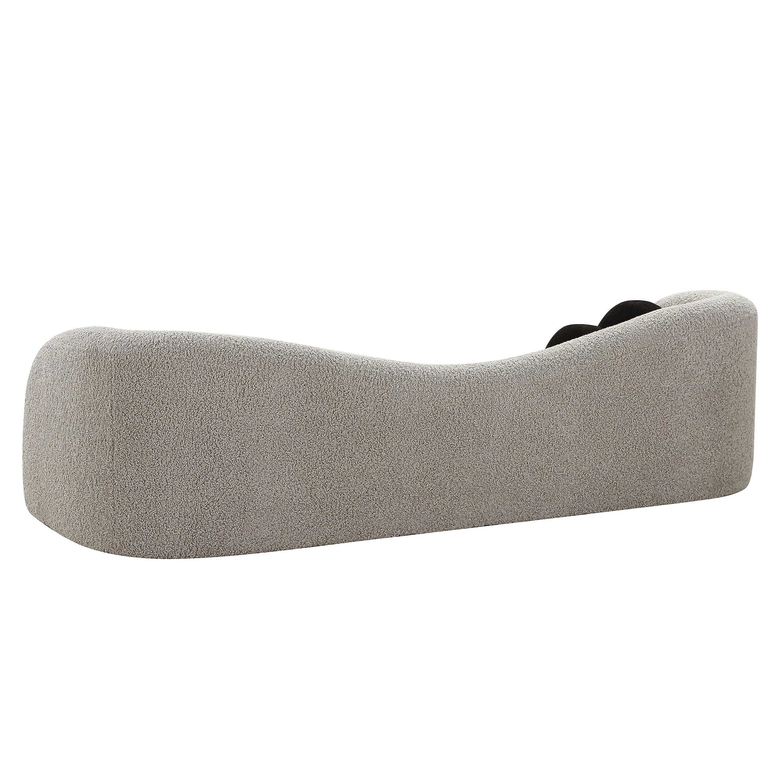 Leonie Grey Upholstered Faux Shearling Sofa