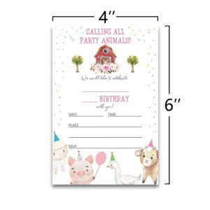 FujLoy Farm Animals Birthday Invitation, Farm Animals Party invite, Farm Birthday,Farm Birthday Party Supplies.（067）