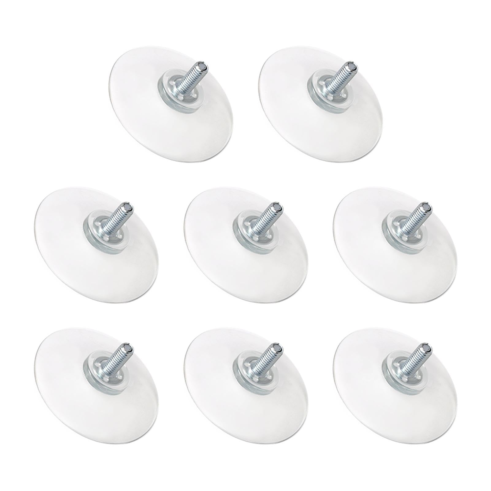 DKEBSKESR 8 Pack Glass Tabletop Transparent Suction Cups, Suction Cups for Glass, Heavy Duty Suction Cups with Screw Bathroom Hook Suction Cups