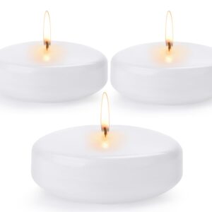 36pack floating candles 3inch continuous burning for 13-15 hours odorless smokeless white non-drip decorative candles suitable for cylindrical vase, swimming pool, spa, wedding, home decoration