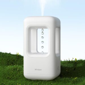 Humidifiers for Bedroom, Small Cool Mist Ultrasonic Air Humidifier Quiet for Indoor Plant Baby Nursery Adults Kids Large Room Home Office Desk, Mini Cute Anti Gravity Water Drop, Easy to Clean