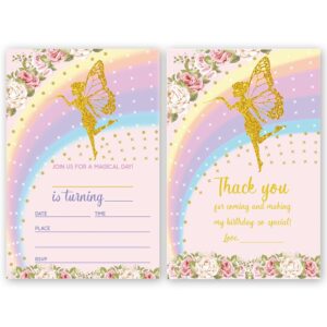 FujLoy Fairy Invitation, Fairy Birthday, Fairy birthday party, Fairy Birthday Decorations.（068）