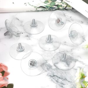 DKEBSKESR 8 Pack Glass Tabletop Transparent Suction Cups, Suction Cups for Glass, Heavy Duty Suction Cups with Screw Bathroom Hook Suction Cups