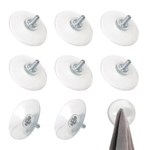 DKEBSKESR 8 Pack Glass Tabletop Transparent Suction Cups, Suction Cups for Glass, Heavy Duty Suction Cups with Screw Bathroom Hook Suction Cups