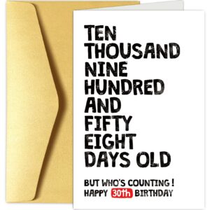 funny 30th birthday card for him her, 30 years old birthday card, happy 30th birthday card, 10958 days old but who's counting 30th bday card