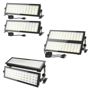 TiYiViRi 2 Pack 120W LED Shop Light, 10000LM Super Bright LED Garage Light, IP66 Waterproof Outdoor Floodlight, 5000K Daylight White LED Exterior Light for Basketball Court, Stadium, Playground