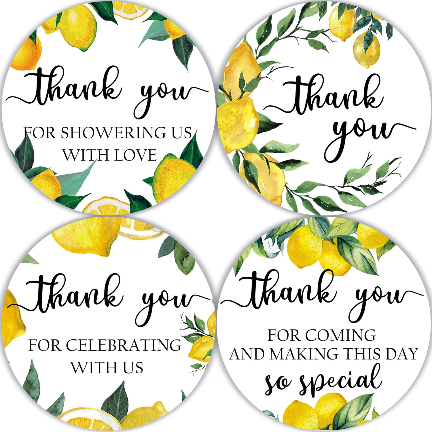 Cgvovgr 80 Pcs Lemon Love Bridal Shower Stickers - Refreshing Lemon Themed Party Favor Labels for Birthday Parties and Bridal Showers