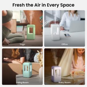 Humidifiers for Bedroom, Small Cool Mist Ultrasonic Air Humidifier Quiet for Indoor Plant Baby Nursery Adults Kids Large Room Home Office Desk, Mini Cute Anti Gravity Water Drop, Easy to Clean