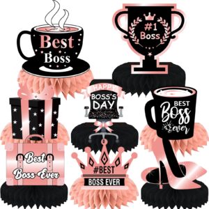 happy boss's day honeycomb centerpieces table decorations, best boss ever honeycomb table deor boss lady women office party decorations